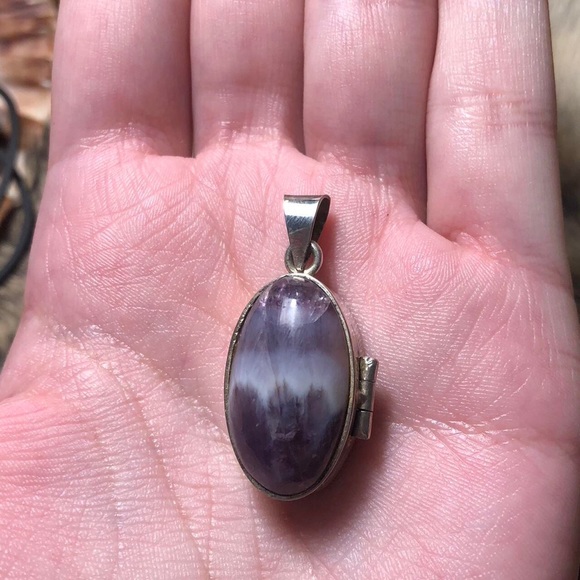 Jewelry | Vintage Mexican Oval Alpaca Silver Amethyst Locket | Poshmark